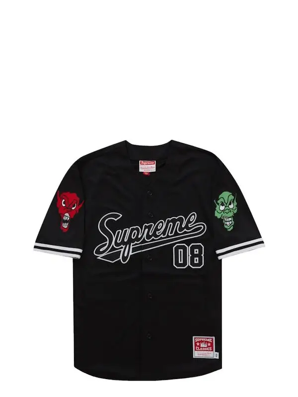 Supreme Mitchell & Ness Downtown Hell Baseball Jersey - Black