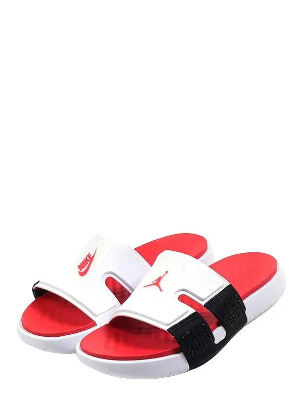 JORDAN Hydro Retro Slides - White/black/fire Red