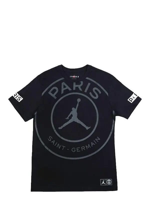 JORDAN X Paris Saintgermain Logo Tee Shirt - Black