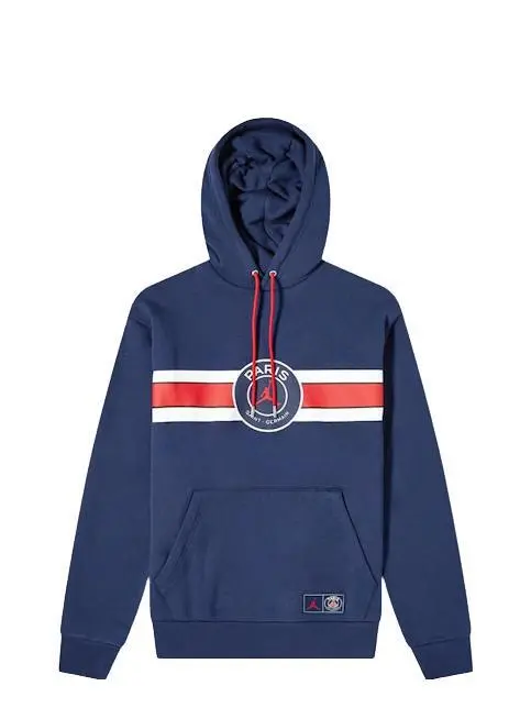 JORDAN X Psg Paris Saint Germain Popover Hoodie - Midnight Navy Blue/red/white
