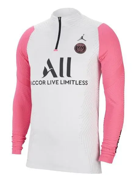 JORDAN X Paris Saint Germain Strike Vaporknit Long Sleeve T-shirt - White/pink/black