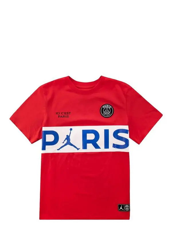 JORDAN X Paris Saintgermain Wordmark Tee Shirt - Red