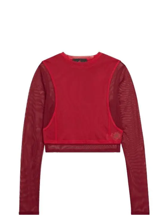 JORDAN X Teyana Taylor Longsleeve Mesh Top - Gym Red/team Red