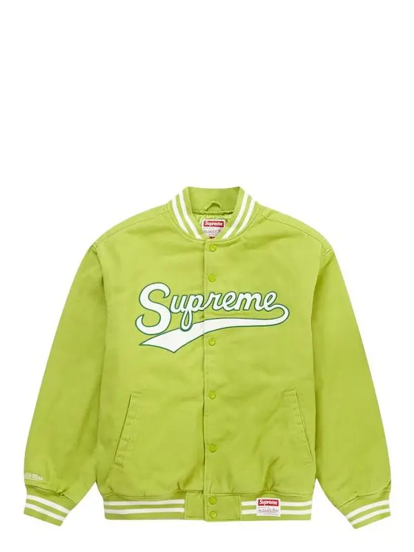 Supreme Mitchell & Ness Doughboy Twill Varsity Jacket - Green