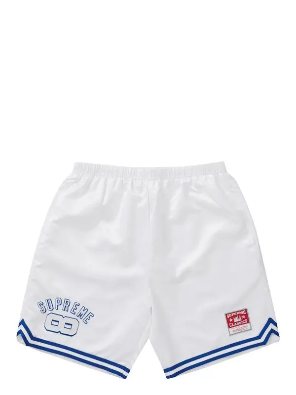 Supreme Mitchell & Ness Satin Basketball Short - White