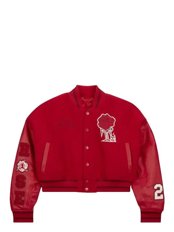 JORDAN X Teyana Taylor Varsity Jacket - Gym Red/sail/team Red
