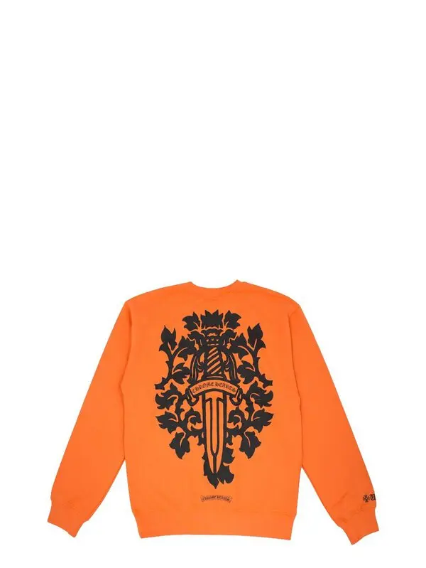 Chrome Hearts Vine Dagger Crewneck Sweatshirt - Orange/black