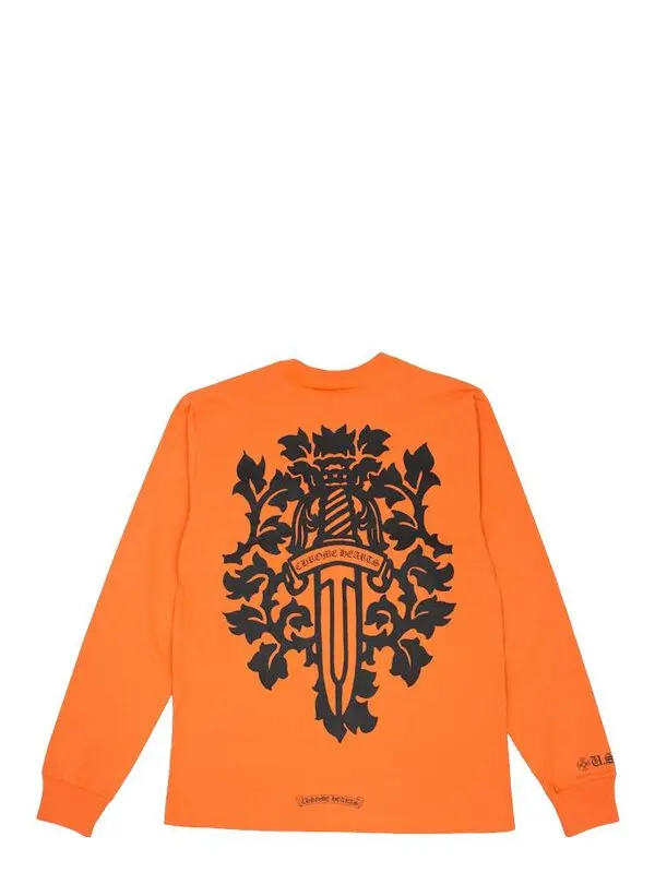 Chrome Hearts Vine Dagger Long Sleeve T-shirt - Orange/black