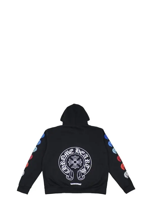 Chrome Hearts Horseshoe Logo Zip Up Hoodie - Black