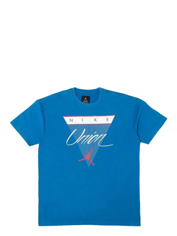 JORDAN X Union Nrg Vault Flight Triangle Tee Shirt - Blue