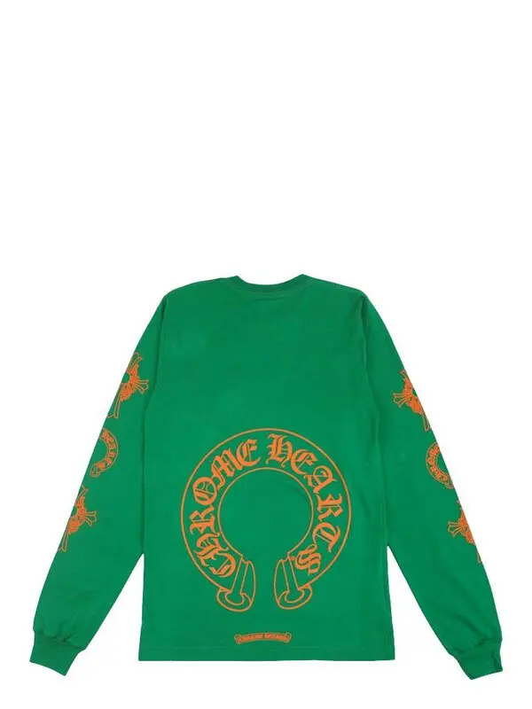 Chrome Hearts Horseshoe Long Sleeve T-shirt - Green/orange