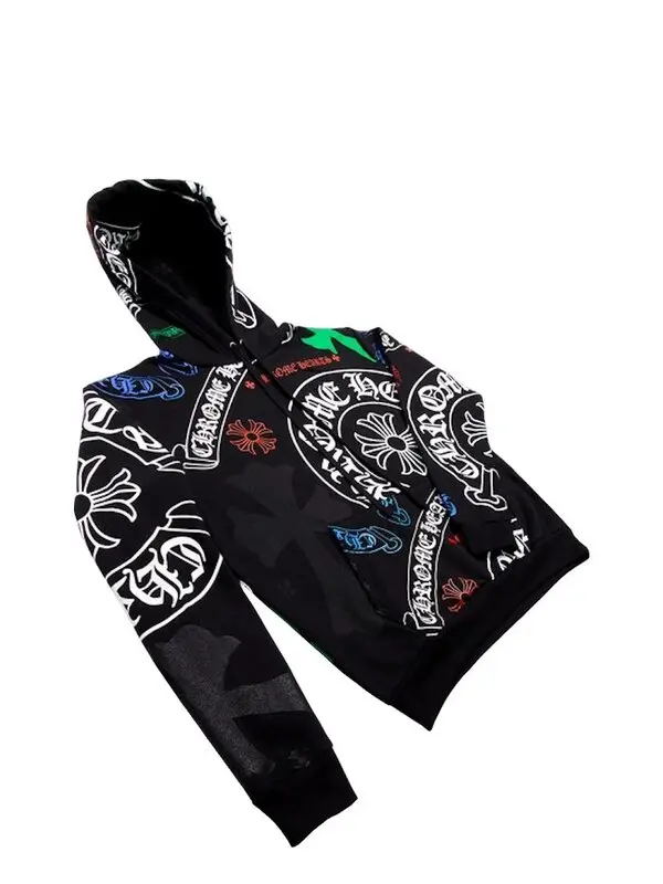 Chrome Hearts Stencil Print Hoodie - Black