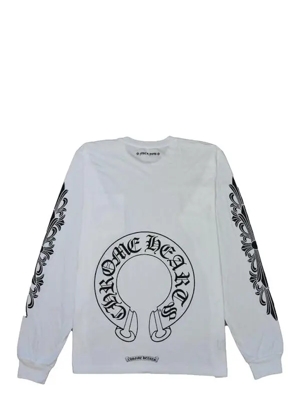 Chrome Hearts Horse Shoe Long Sleeve T-shirt - White