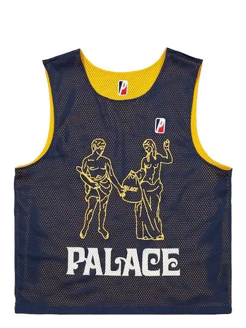 PALACE Mesh Practice Vest - Navy Blue/yellow