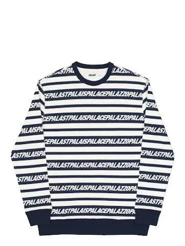 PALACE Lingual Crew - Navy Blue/white