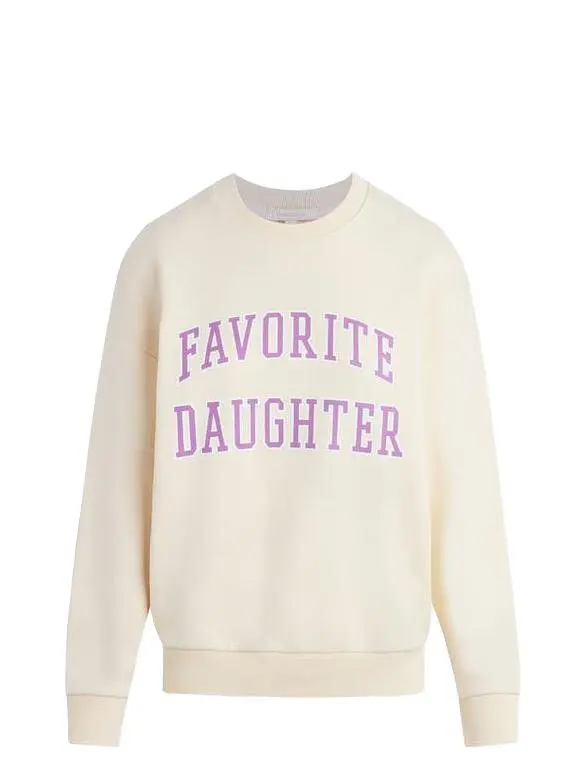 FAVORITE DAUGHTER Collegiate Cotton-blend Sweatshirt - Gardenia
