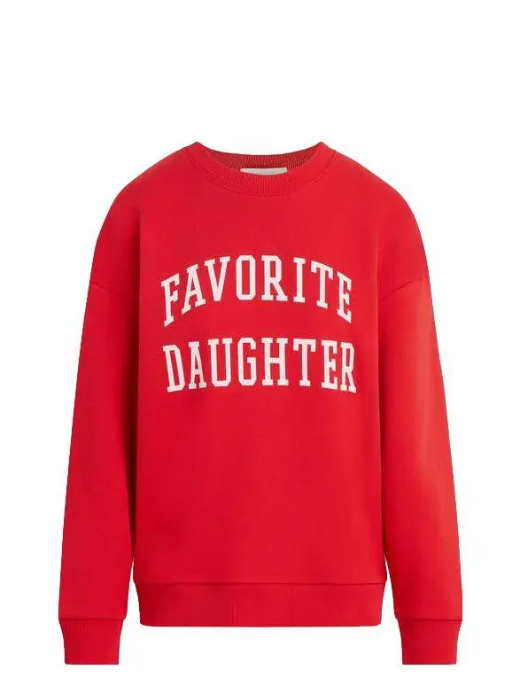 FAVORITE DAUGHTER Collegiate Cotton-blend Sweatshirt - Haute Rouge W/whi