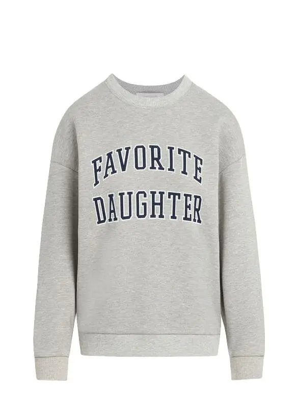 FAVORITE DAUGHTER Collegiate Cotton-blend Sweatshirt - Heather Grey W/na
