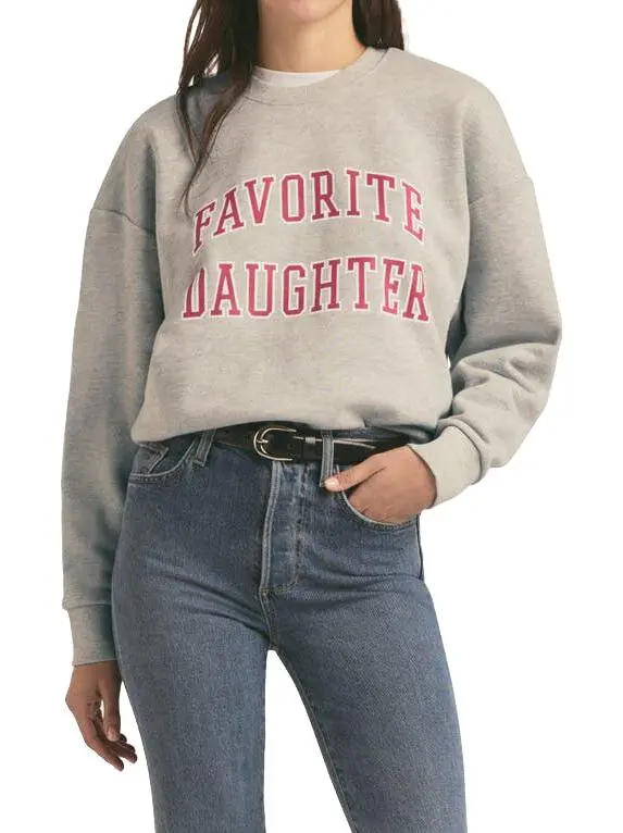 FAVORITE DAUGHTER Collegiate Cotton-blend Sweatshirt - Heather Grey