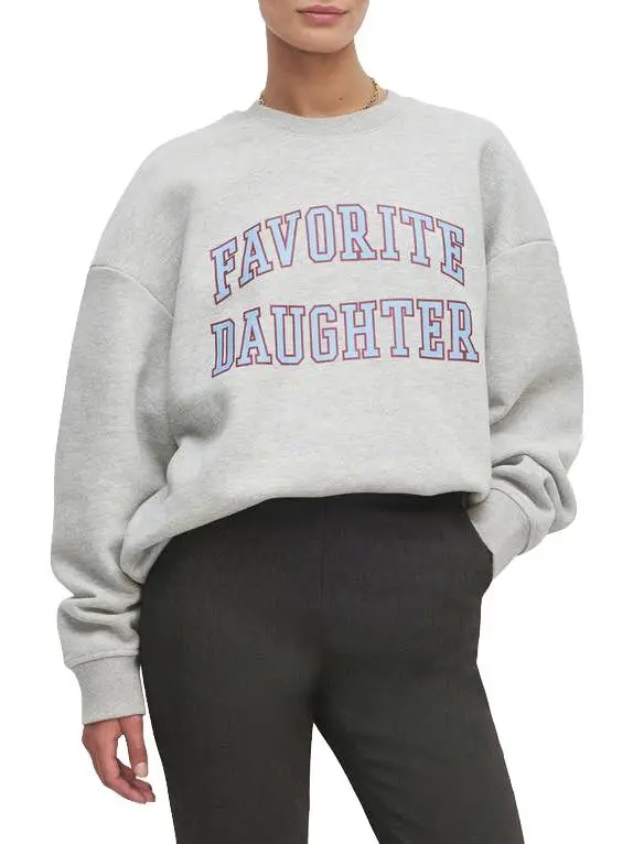 FAVORITE DAUGHTER Collegiate Cotton-blend Sweatshirt - Heather Grey/light