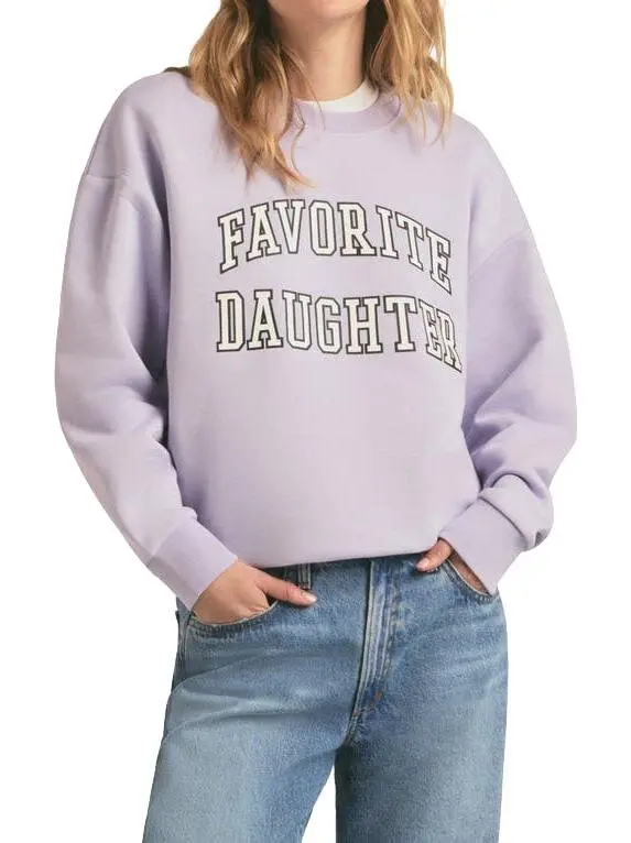 FAVORITE DAUGHTER Collegiate Cotton-blend Sweatshirt - Lavender