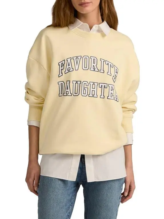 FAVORITE DAUGHTER Collegiate Cotton-blend Sweatshirt - Moonbeam