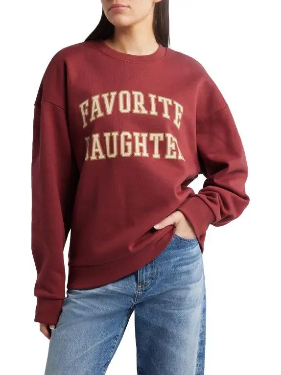 FAVORITE DAUGHTER Collegiate Cotton-blend Sweatshirt - Sangria Nights