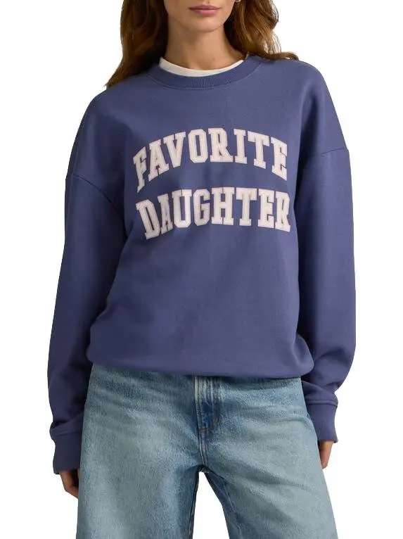 FAVORITE DAUGHTER Collegiate Cotton-blend Sweatshirt - Venetian Blue