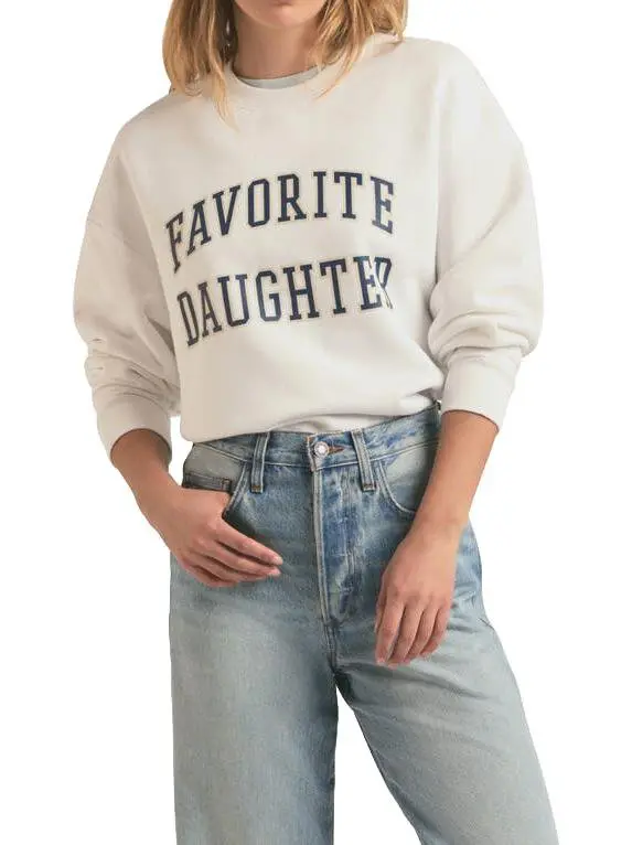 FAVORITE DAUGHTER Collegiate Cotton-blend Sweatshirt - White