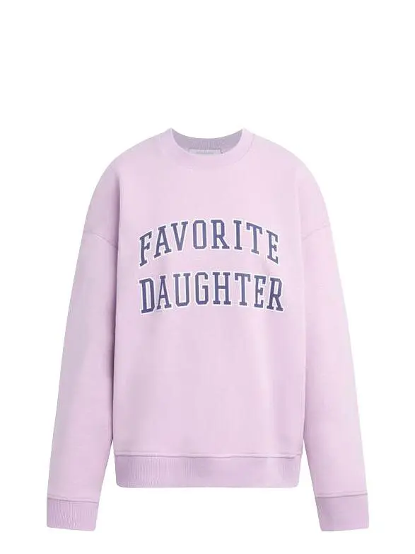 FAVORITE DAUGHTER Collegiate Cotton-blend Sweatshirt - Wisteria Musk