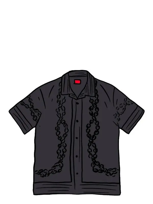 Supreme Mosaic Silk Short Sleeve Shirt - Black