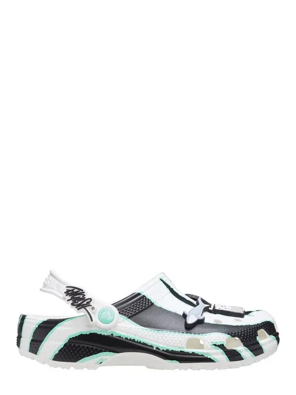 CROCS Classic Clog Ron English Party Animals Zebra - White/black/green
