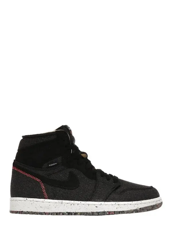 JORDAN 1 Retro High Zoom Crater Sneakers - Black/wolf Grey/flash Crimson