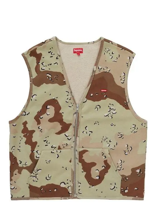 Supreme Zip Up Sweat Vest - Chocolate Chip Camo