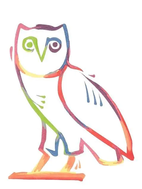 OVO Watercolour Owl T-shirt - White