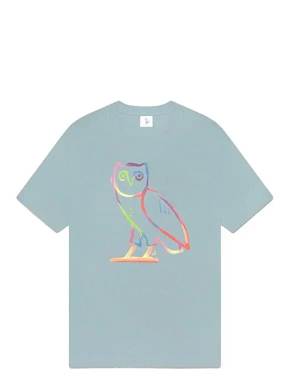 OVO Watercolour Owl T-shirt - Blue