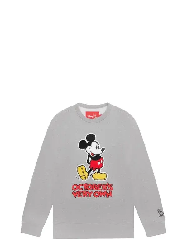 OVO X Disney Classic Mickey Crewneck Sweatshirt - Heather Grey