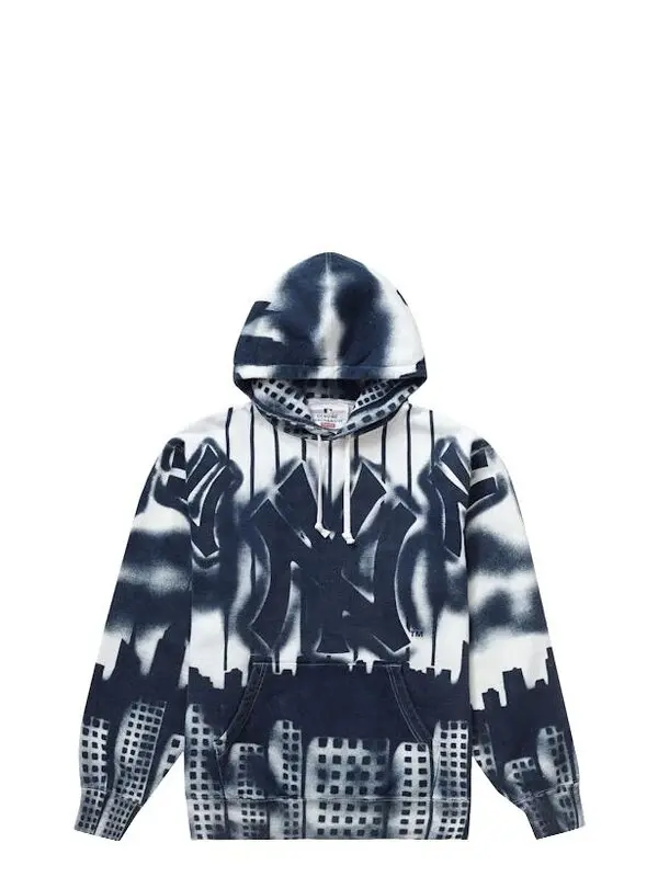 Supreme X New York Yankees Airbrush Hooded Sweatshirt - White