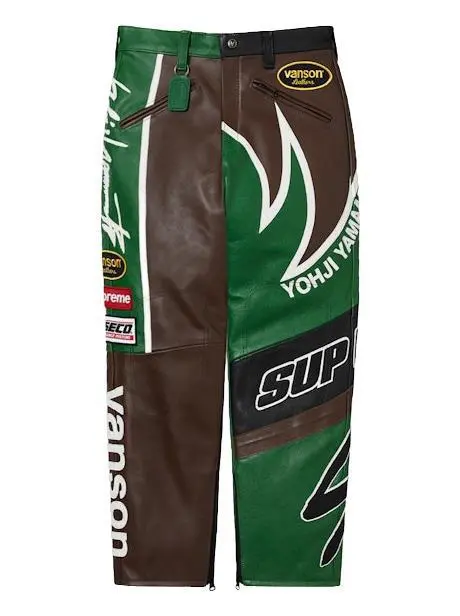 Supreme Yohji Yamamoto Vanson Leathers Split Pant - Green