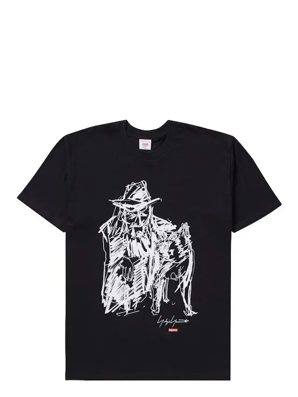 Supreme Yohji Yamamoto Scribble Portrait Tee Shirt - Black