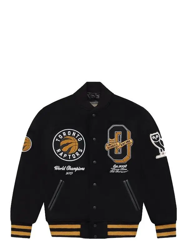 OVO X Nba Raptors Varsity Jacket - Black