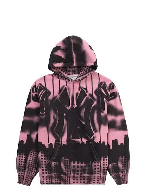 Supreme X New York Yankees Airbrush Hooded Sweatshirt - Pink