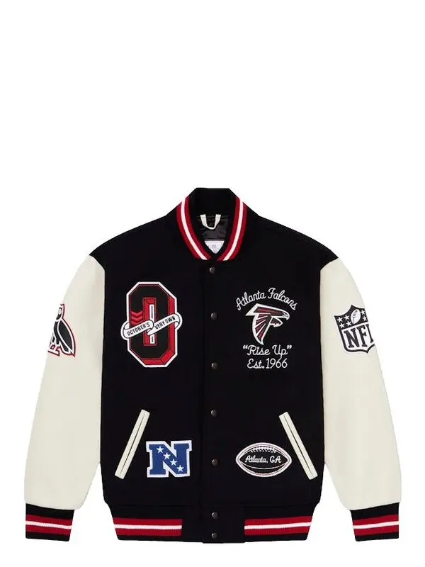 OVO X Nfl Atlanta Falcons Varsity Jacket - Black