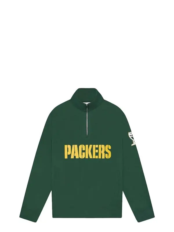 OVO X Nfl Bay Packers 1/4 Zip Mock Neck - Green