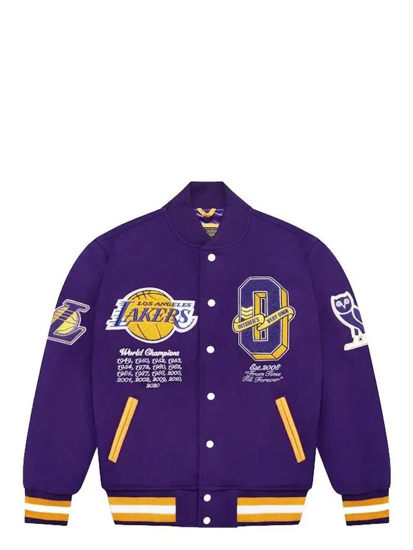 OVO X Nba Lakers Varsity Jacket - Purple