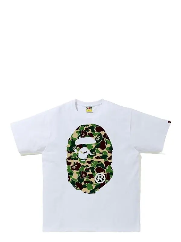 A BATHING APE Abc Camo Big Ape Head Tee Shirt - White/green