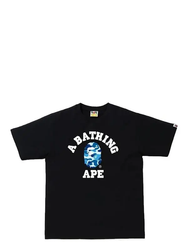 A BATHING APE Abc Camo College Tee Shirt - Black/blue
