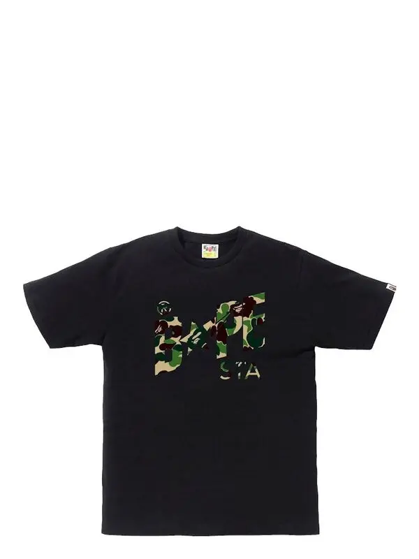 A BATHING APE Abc Camo Sta Logo Tee Shirt - Black Green