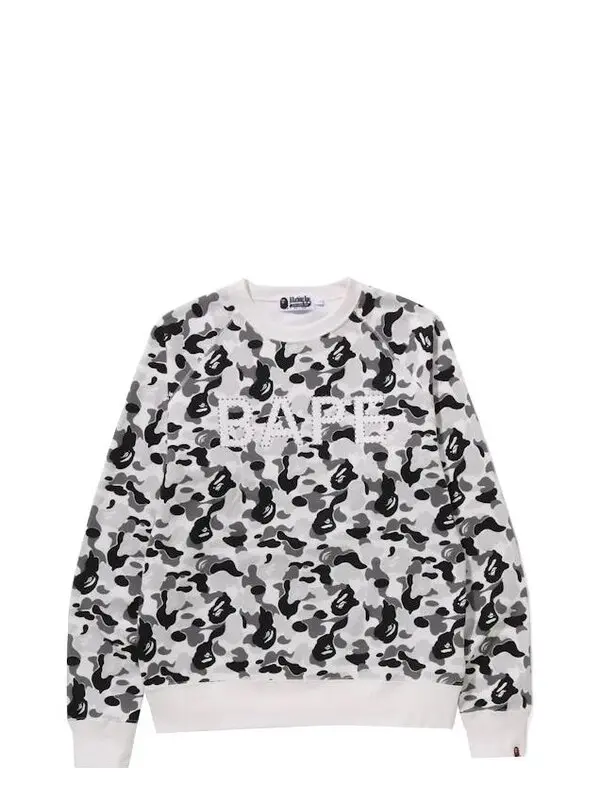 A BATHING APE Abc Camo Crystal Stone Crewneck Sweatshirt - Gray