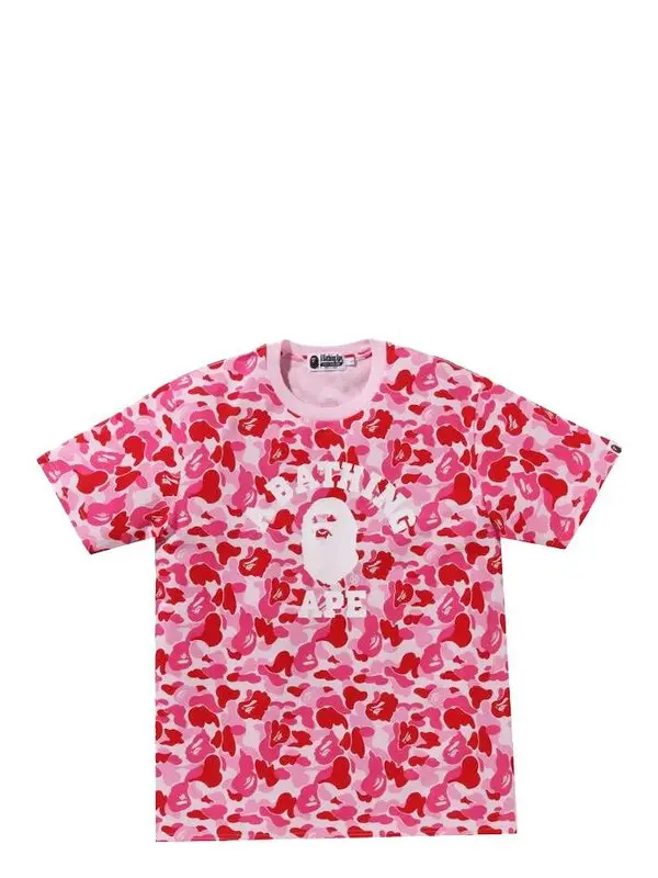 A BATHING APE Abc Camo College Tee Shirt - Pink
